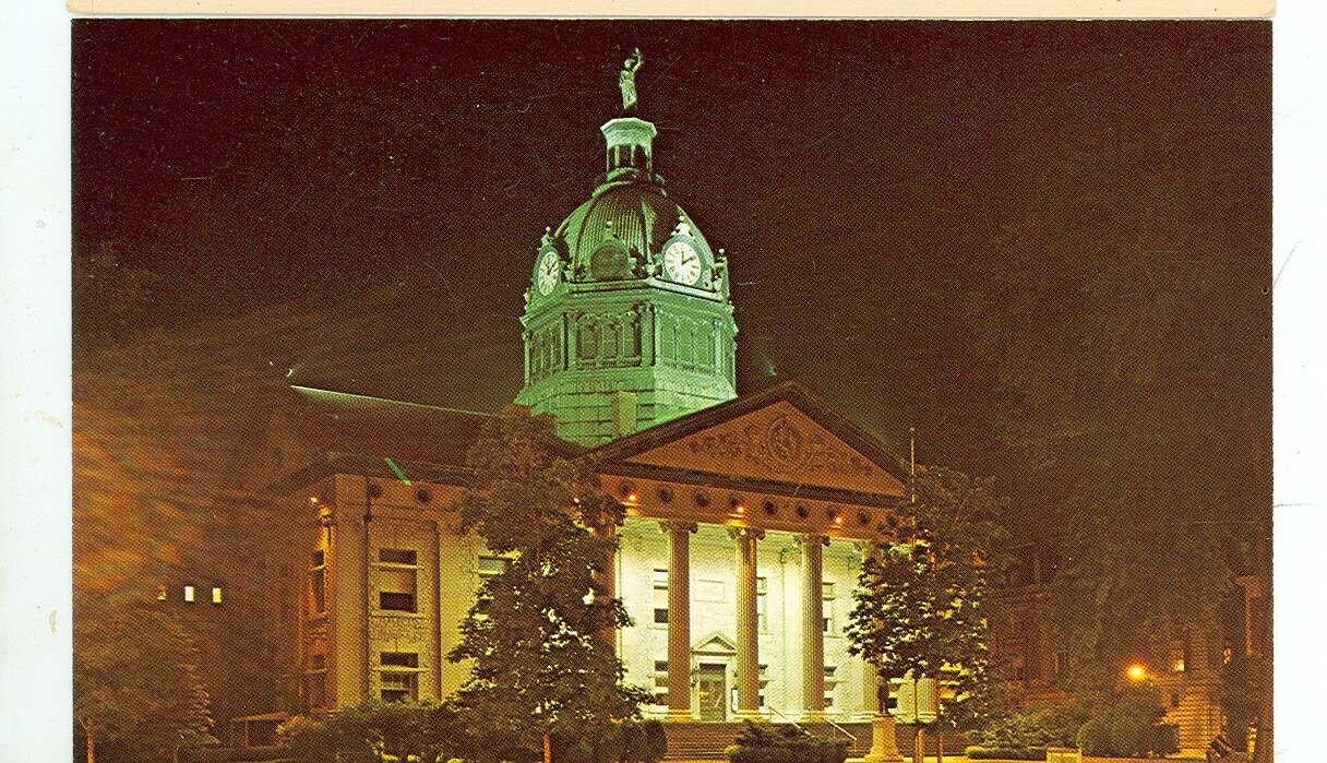 BINGHAMTON, NEW YORK-BROOME COUNTY COURTHOUSE-NIGHT VIEW-#0-121-(NY-B#2 ...
