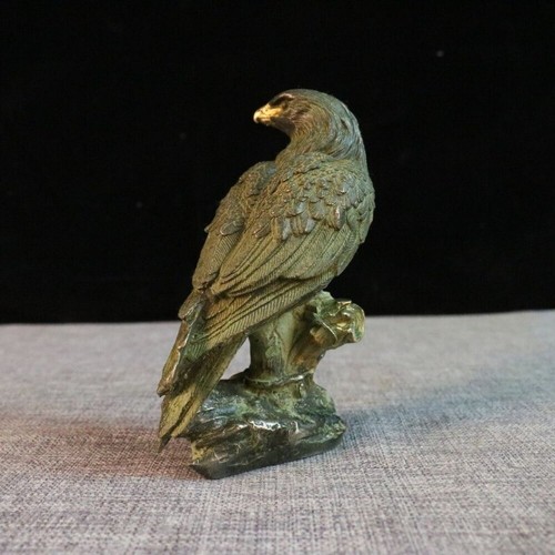 Old Chinese Bronze Gilt Feng Shui Eagle Hawk Fly king of Birds Animal ...