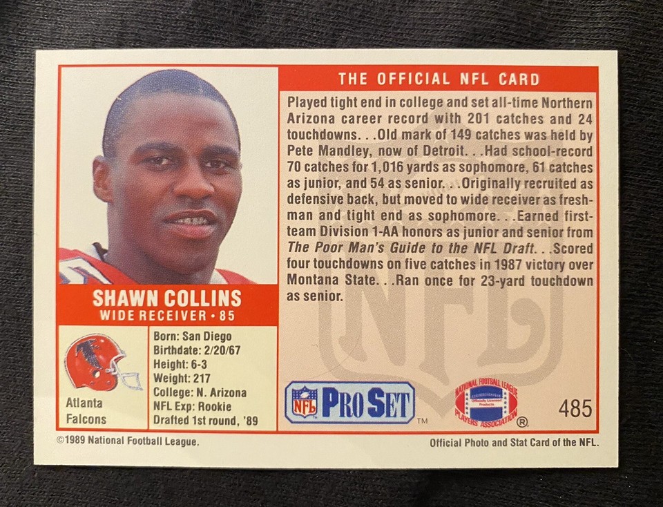 1989 Pro Set - #485 Shawn Collins (RC) Northern Arizona/ Falcons | eBay