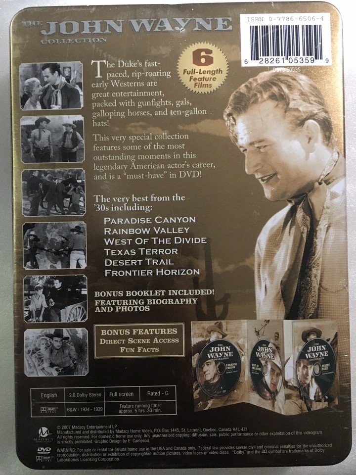 John Wayne Collection - Collector's Tin (DVD, 2007, 6 Movies) NEW & SEALED 628261053599| eBay