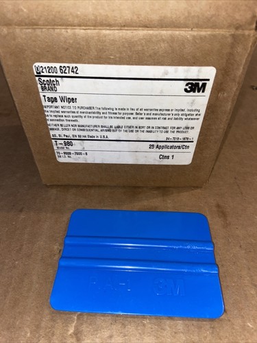 25 PIECES 3M PLASTIC TAPE WIPER PA-1 BLUE, applicators NEW IN BOX ...