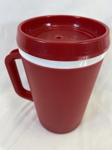 Vintage Aladdin 32 oz Red Insulated Travel Coffee Mug Tumbler Cup w/Lid ...