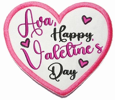 Sew-on Patch Valentine Patch | Personalised & embroidered | Happy ...