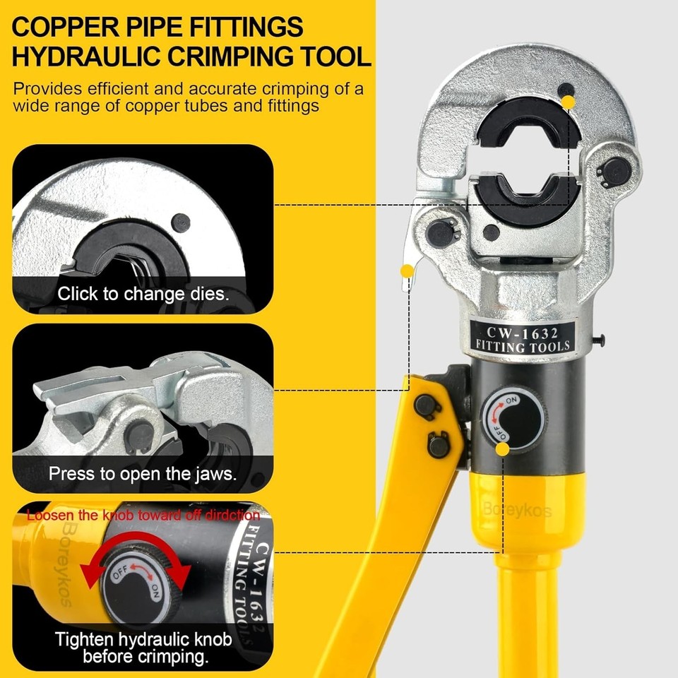Hydraulic Copper Tube Crimping Tool,Copper Pipe Fittings Crimping and ...