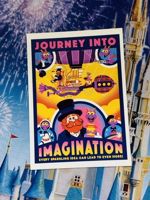 2024 Disney Parks Figment Epcot Dreamfinder Postcard 5x7" Dave Perillo ...