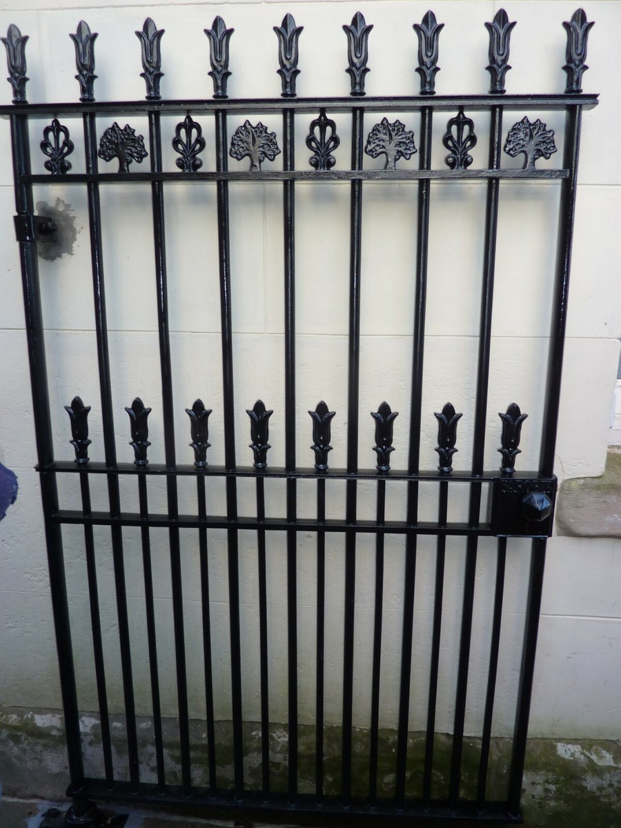 Old Metal Fence Gate Opened 32"x79" Vintage Old Reclaimed Salvaged