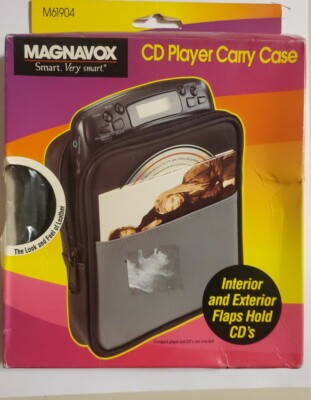 magnavox cd player carry case with Interior & Exterior Flaps Hold CD'S ...