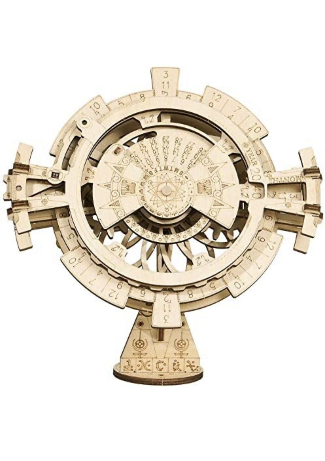 ROKR Perpetual Calendar Clock Model kits For Adult to Build, 3D Wooden ...