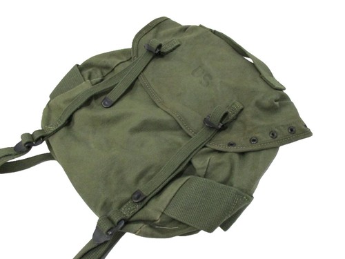 USGI VINTAGE COTTON CANVAS COMBAT FIELD PACK BUTT BAG OD GREEN M-1956 ...