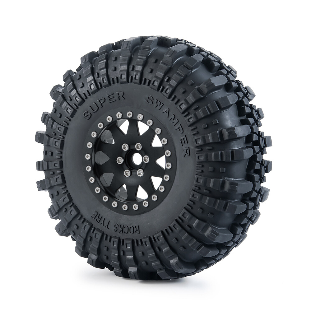 2.2 Inch Tyres & Metal Beadlock Wheel Rim for 1:10 RC Rock Crawler ...