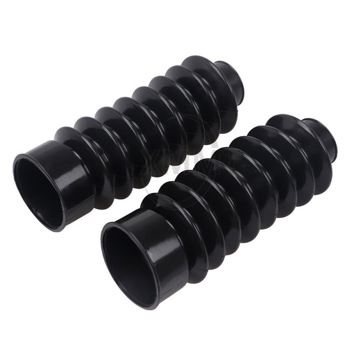 Pair 41mm Rubber Fork Boots Gators Covers Fit For Harley Softail Dyna ...