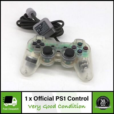 Official Crystal Clear Transparent Dualshock Controller for Sony PS1 ...