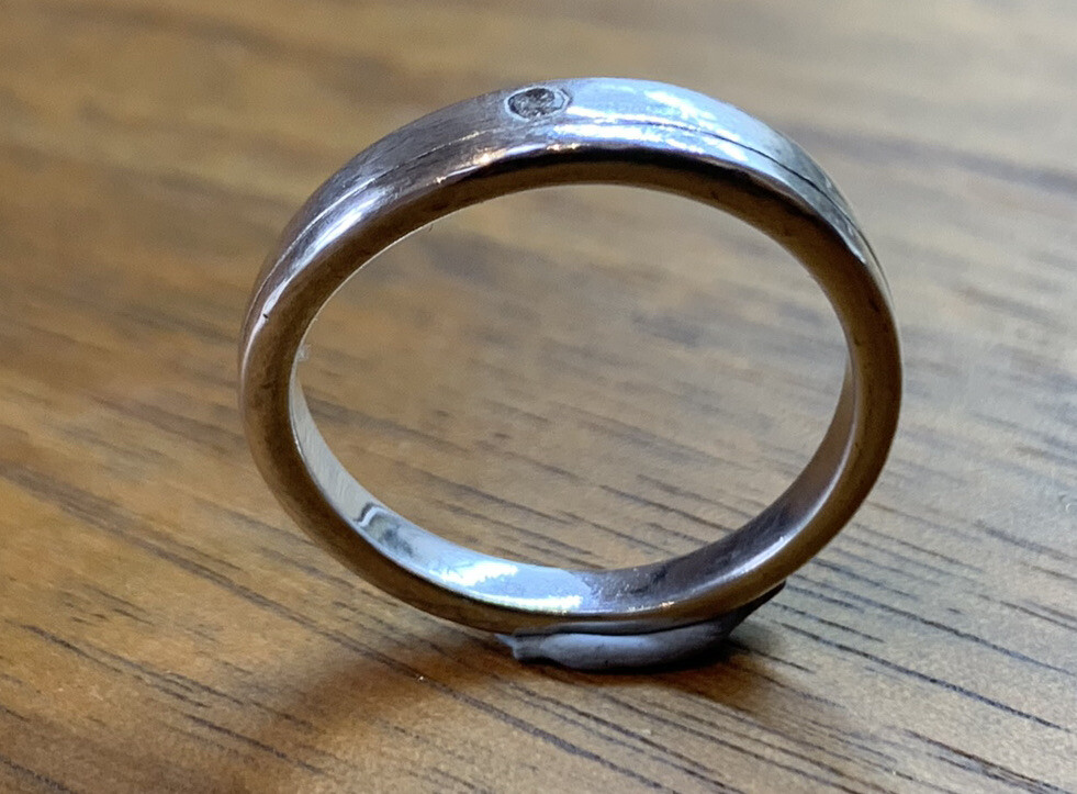 HDIA/I Vintage 925 Sterling Silver Band Diamond Ring, Size N, Y77 ...