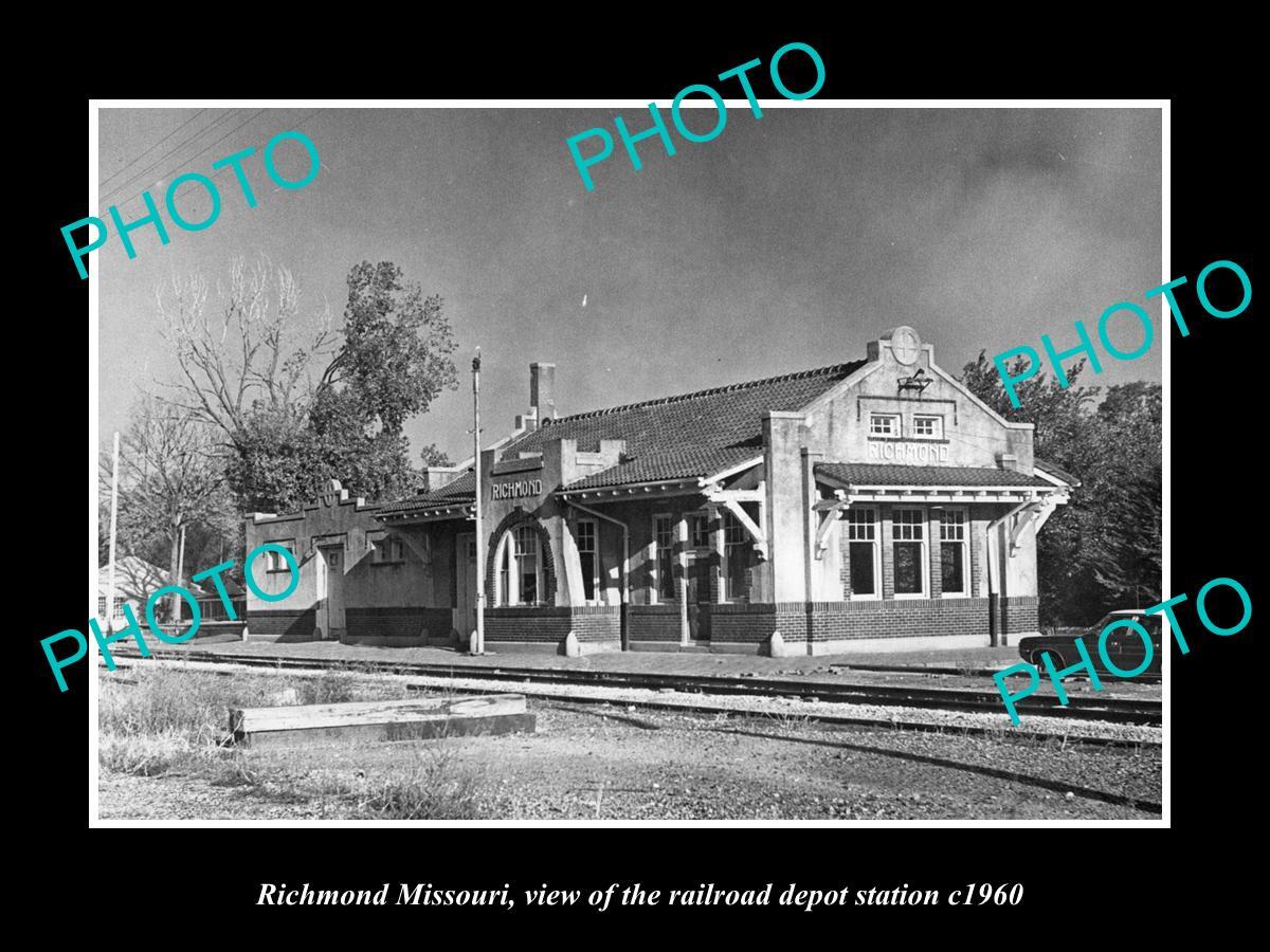 OLD LARGE HISTORIC PHOTO OF RICHMOND MISSOURI RAILROAD DEPOT STATION ...