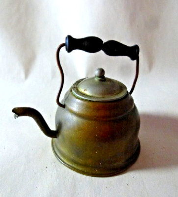 Vintage MINIATURE BRASS TEAPOT KETTLE w/ Lid Toy Dollhouse Holland | eBay