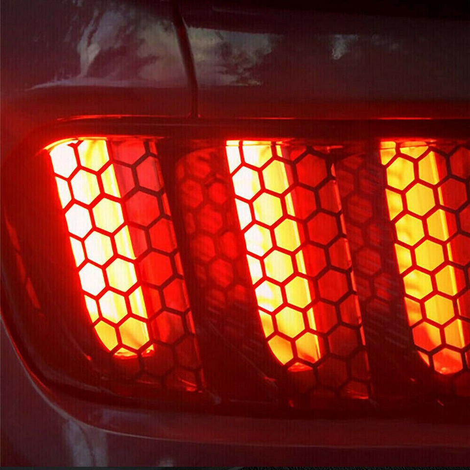 Car Rear Tail Light Cover Black Honeycomb Sticker Tail-lamp Decal ...