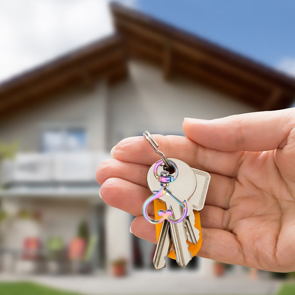 10Pcs Alloy Key Chain Colorful Key Heart-Shape Decoration key chain ...