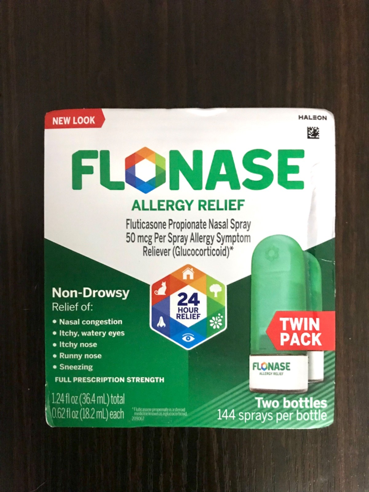1 Flonase Allergy Relief Twin Pack 2 X 144 Metered Sprays New Package 5 ...
