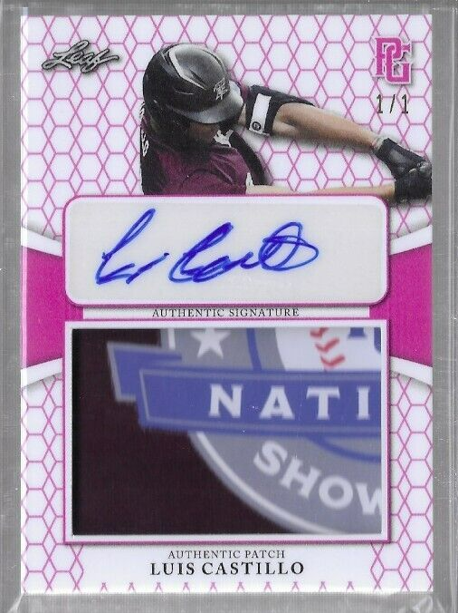 LUIS CASTILLO 2022 Leaf Perfect Game RC Auto 5 Color Patch 1/1 Seattle ...