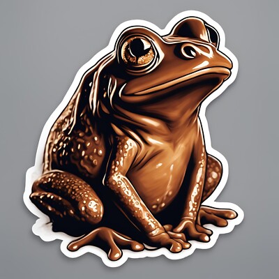 Cute Chocolate Frog Sticker 3”x2” | eBay Australia