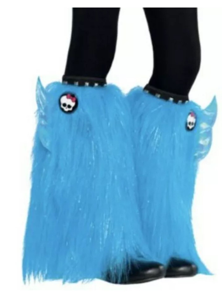 Girls Blue Monster High Furry Leg Warmers /Blue & Silver Kids HALLOWEEN ...
