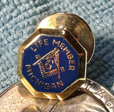 Vintage Masonic Life Member Pin Michigan 24k Gold Plated TerryBerry | eBay