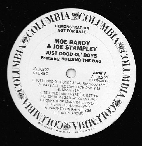 Moe Bandy & Joe Stampley Just Good Ol' Boys Featuring Holding The Bag ...