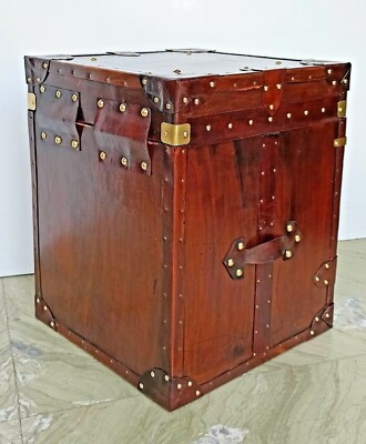 Beautiful Finest Trunk English Leather Inspired Side Occasional Table ...