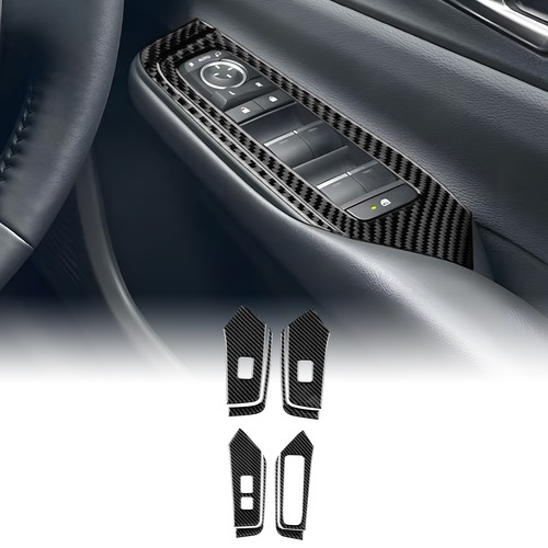 Black Carbon Fiber Car Door Lift Button Panel Sticker for Toyota Prius ...