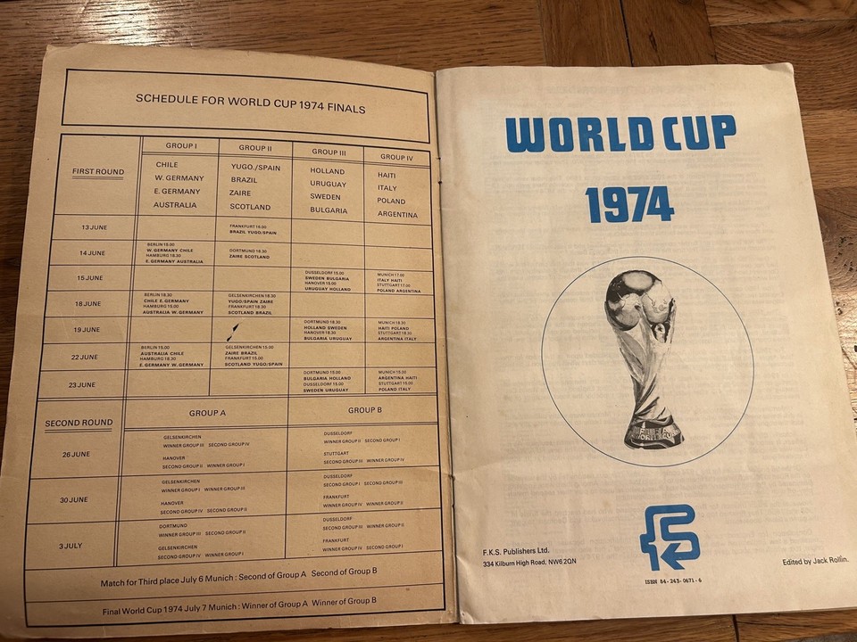 FKS World Soccer Stars World Cup 1974 Sticker Album complete order ...