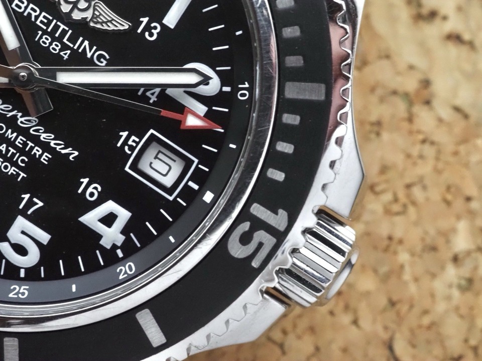 SPORTY & SHARP 42mm STAINLESS BREITLING SUPEROCEAN II AUTOMATIC WATCH (A17365) | eBay