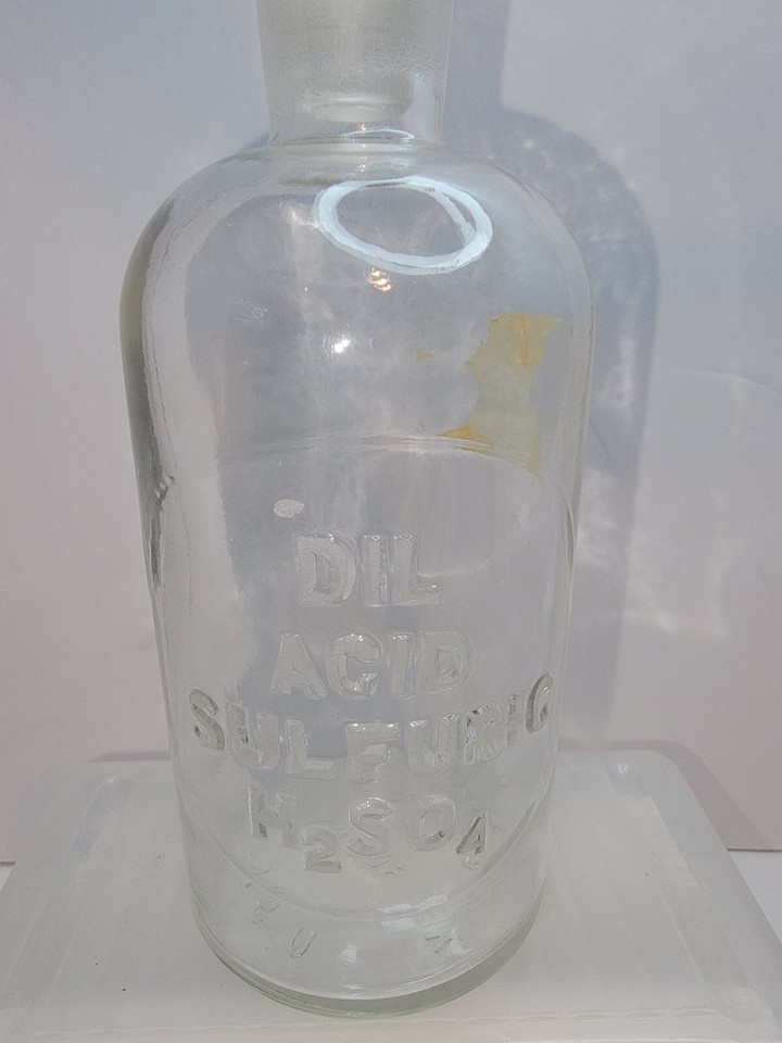 DIL ACID SULFURIC H2SO4 APOTHECARY BOTTLE (2)(307) | eBay