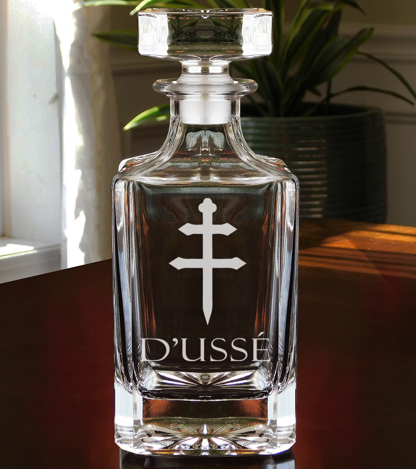 Etched D'USSE Cognac Rocks Drinking Glass Gift Set Name | eBay