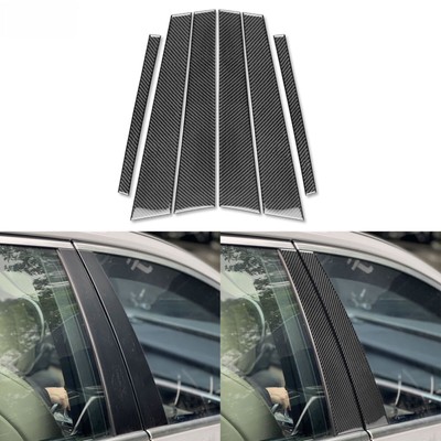 6Pcs Real Carbon Fiber Exterior B-pillar Panel Cover For BMW 7 Series ...