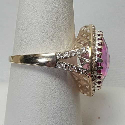 HSN-Enhanced Pink Quartz White Topaz 925 Ring SZ 8 | eBay