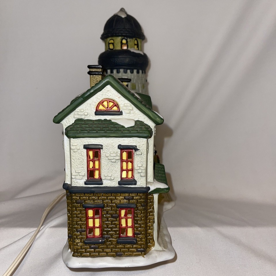 Lighthouse Figurine Dickens Collectible 1988 Ceramic Lighted Inline ...