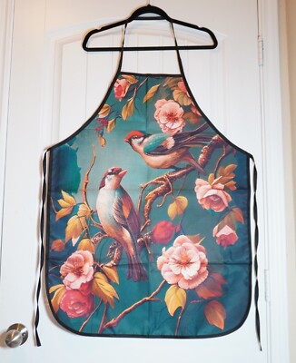 Temu Waterproof Floral Birds Print Kitchen Apron | eBay