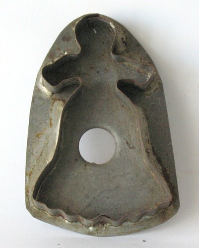 Antique Pennsylvania tin LADY shaped cookie cutter country home folk ...