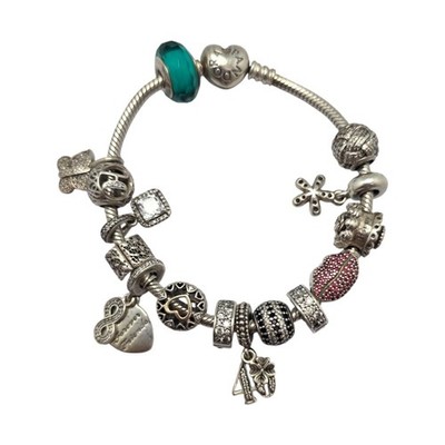 PANDORA 14 CHARM STERLING SILVER 6 1/2 BRACELET 49.5GR #4129 | eBay
