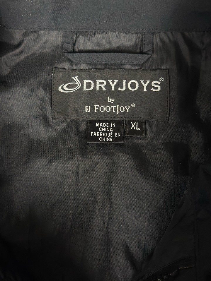 Dryjoys By Footjoy Rain Jacket Windbreaker Black Golf Full Zip Men’s XL ...