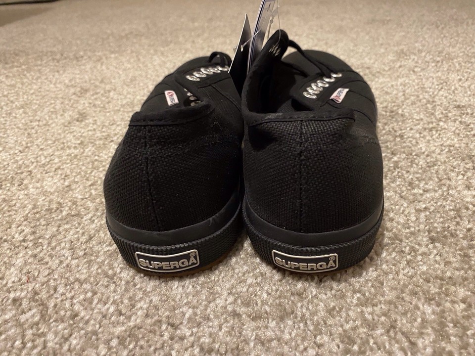 Superga 2750 Cotu Classic Trainers Plimsolls Full Black Euro 41 NWT ...