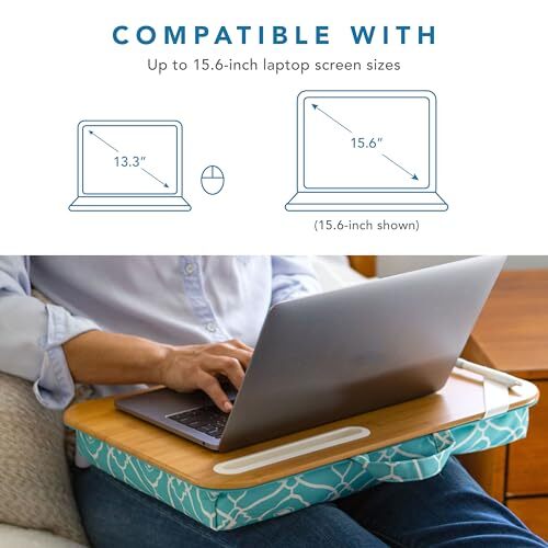 Designer Lap Desk with Phone Holder and Device Ledge - - Fits up Aqua ...