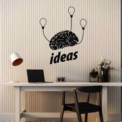 Idea Wall Stickers Room Brain Mind Light Bulbs Brainstorm Brilliant ...