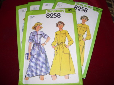 🌹UNCIRCULATED 1977 SIMPLICITY 8258-LADIES RETRO (2 STYLE) DRESS PATTERN ...