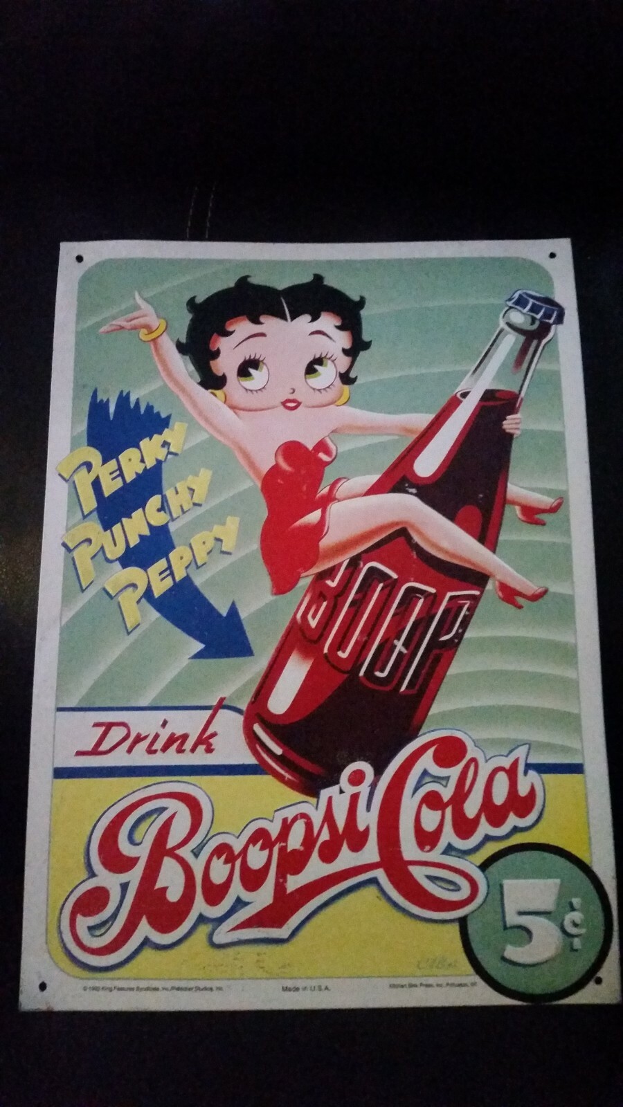 Betty Boop Drink Boopsie Cola TIN SIGN metal poster vintage diner decor ...
