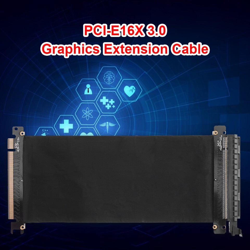 AU PCI-E 16X Extension Cable Flexible PCI Express Graphics Card Riser ...