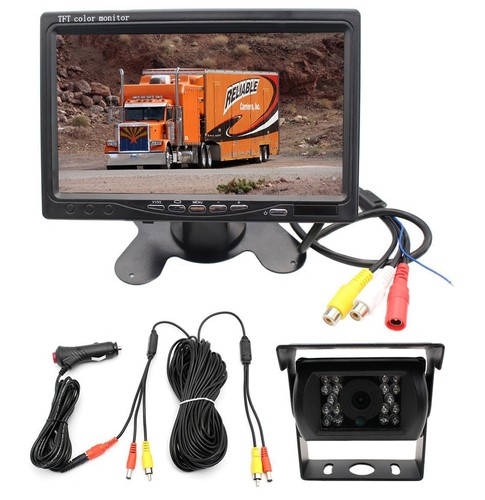 Integrated Installation Vehicle Wired Backup Camera and 7" Rear View ...