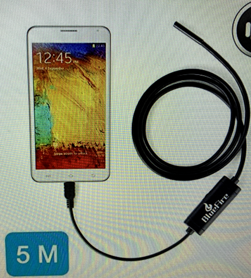 BlueFire 7mm 5M Android OTG Endoscope Tube for Phones with OTG and UVC ...