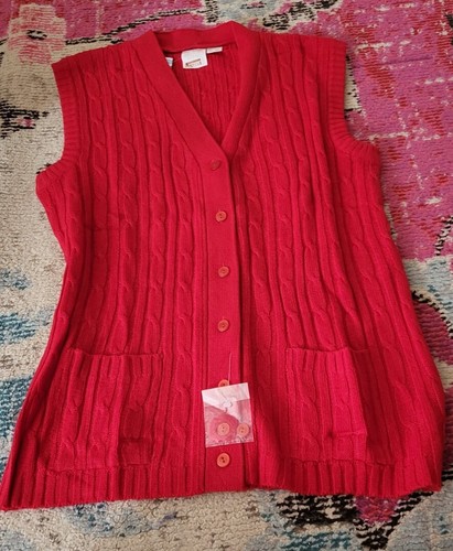 NEW NOS VTG Red sweater vest Montgomery Ward size 42 womens retro ...
