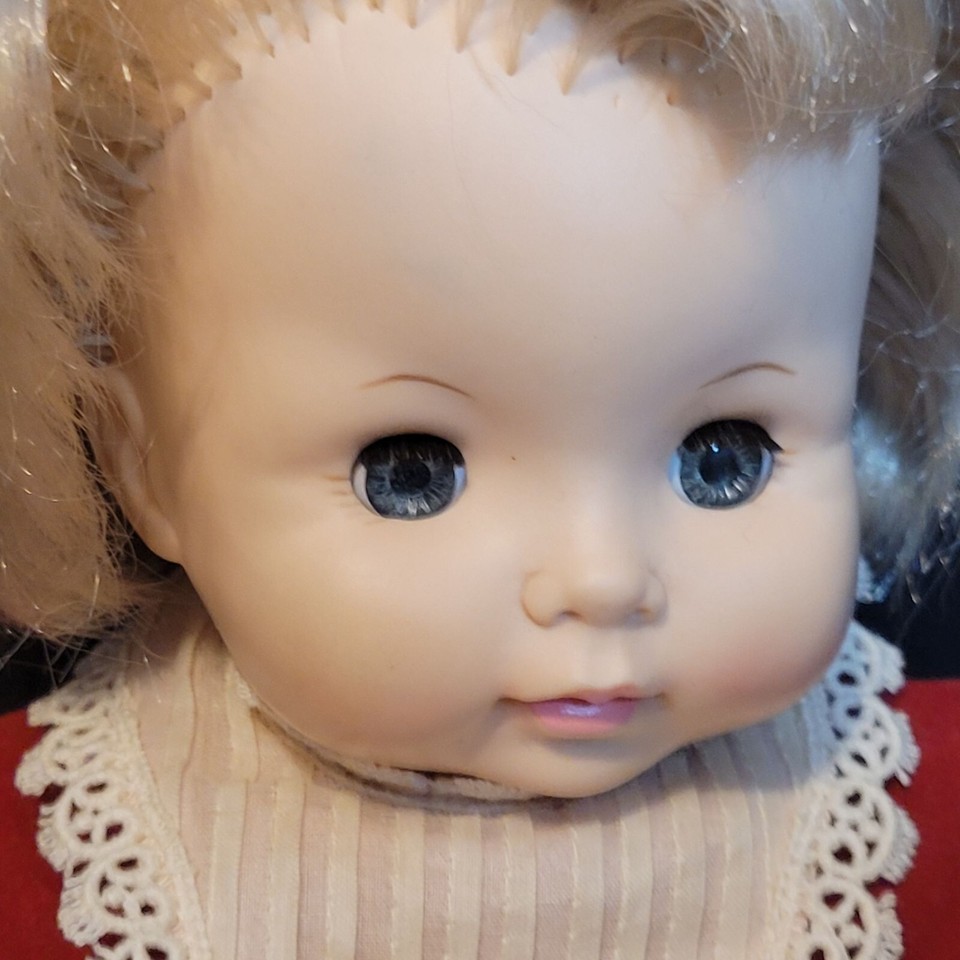 Vintage Effanbee Sweetie Pie Doll 1969 Red Velvet Dress Broken Foot ...